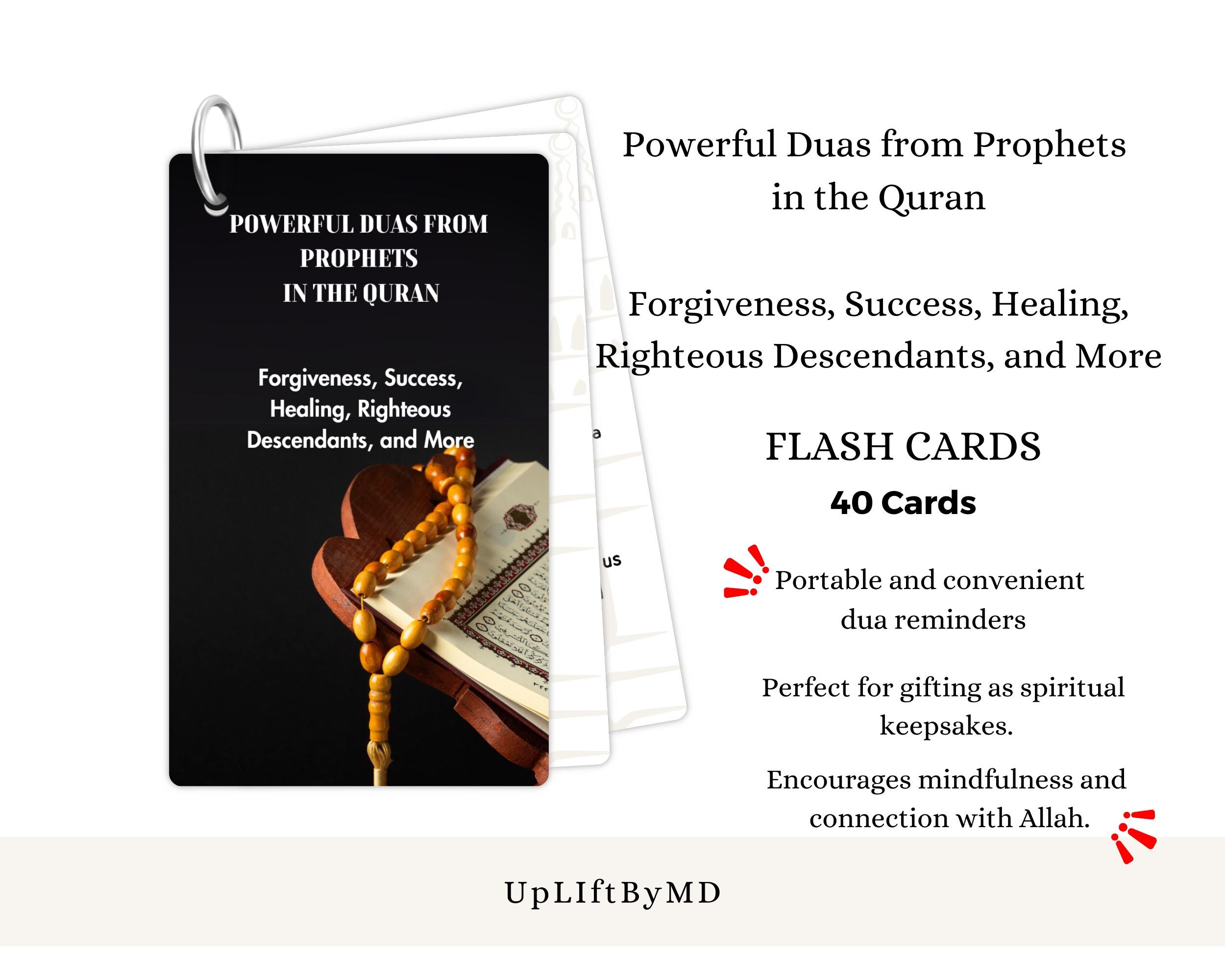Quranic Duas Cards Printables From Prophets in the Quran, Islamic Prayer Cards, Duas Muslims ...
