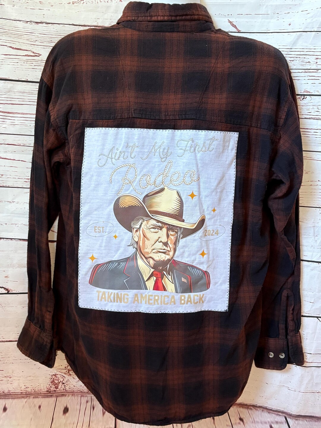 Upcycled Donald Trump Flannel Shirt, One-of-a-kind, Men's L - Etsy