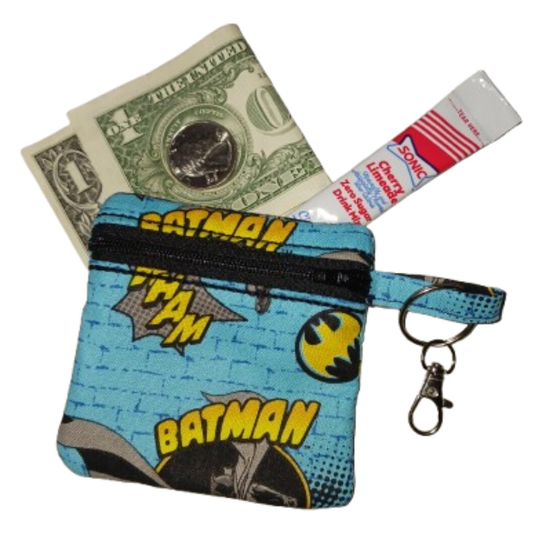 Mini Batman Zipper Pouch – Coin Purse With Clip for Bag or Belt – Gift ...