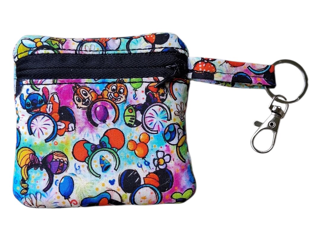 Disney Inspired Coin Pouch – Zippered Cartoon Bag With Clip - Etsy