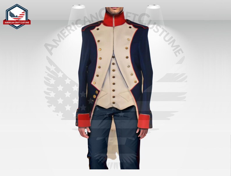 Men's Historical Tailcoat Costume | 18th Century Colonial Uniform ...
