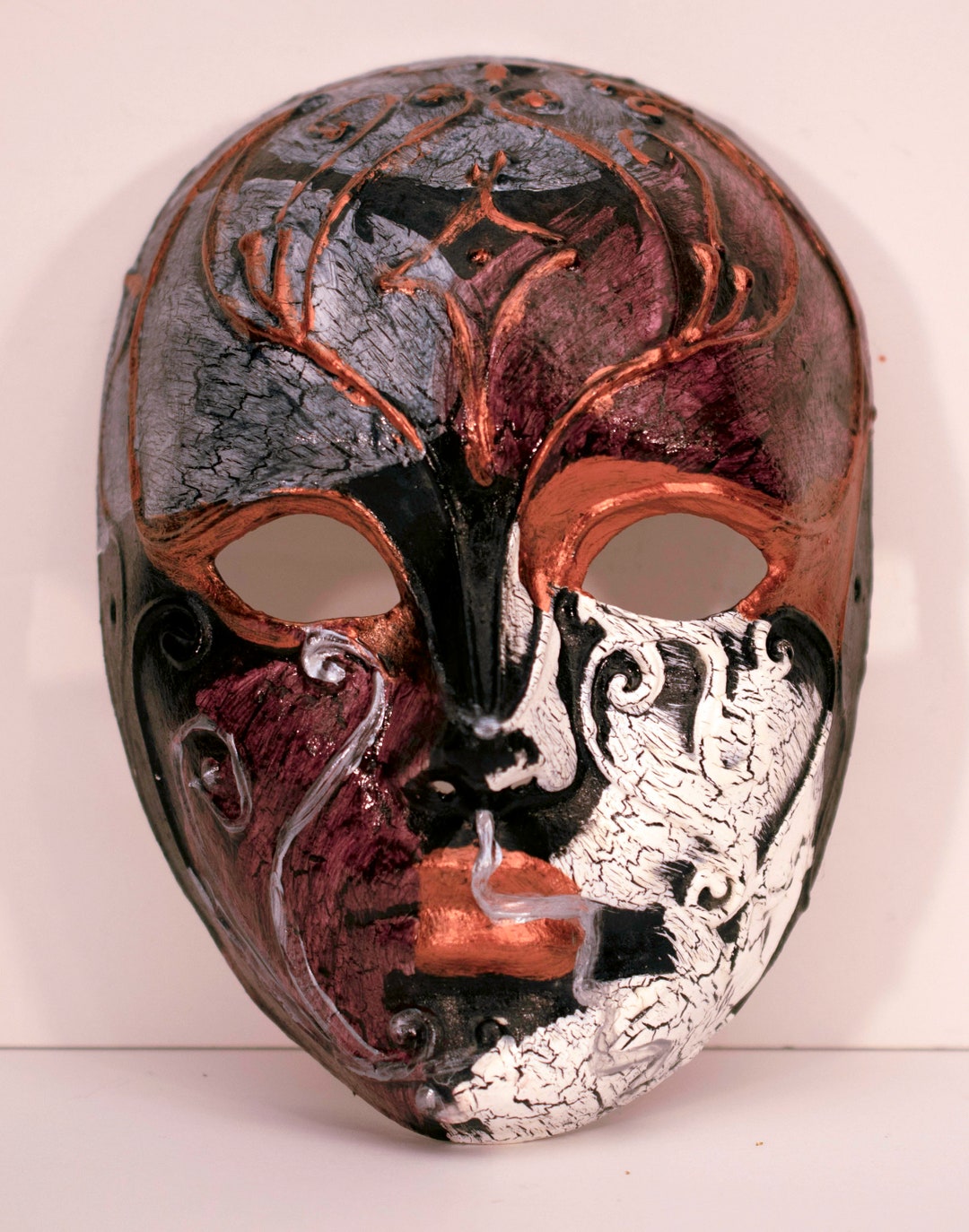 Striking Hand Painted Mask Perfect for Mardi Gras, New Years, Halloween ...