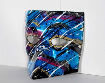 Colorful, Hand-painted Fluid Art Mask, Colorful Fluid Art Design ...