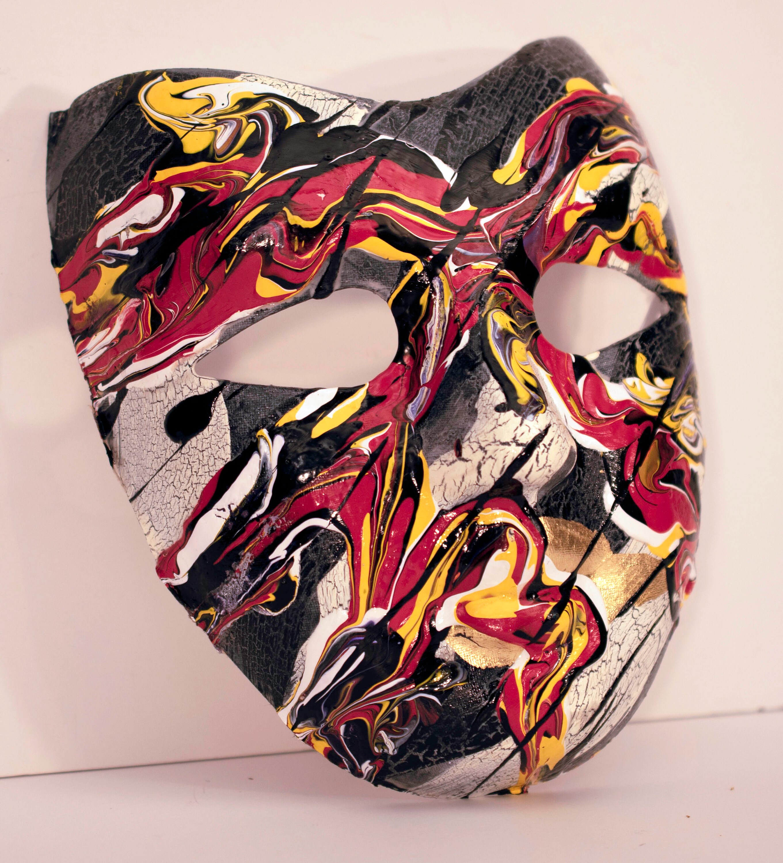 Colorful, Hand-painted Fluid Art Mask, Colorful Fluid Art Design ...