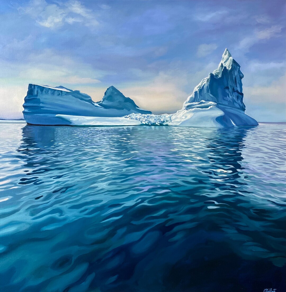 Iceberg Alley Oil Painting Canvas Print 30x30