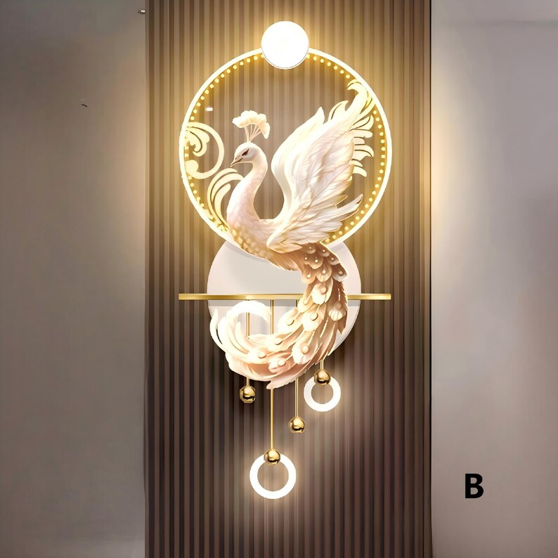 Peacock LED Wall Art, Illuminated Bird Decor, Luxury Home Accent - Etsy UK