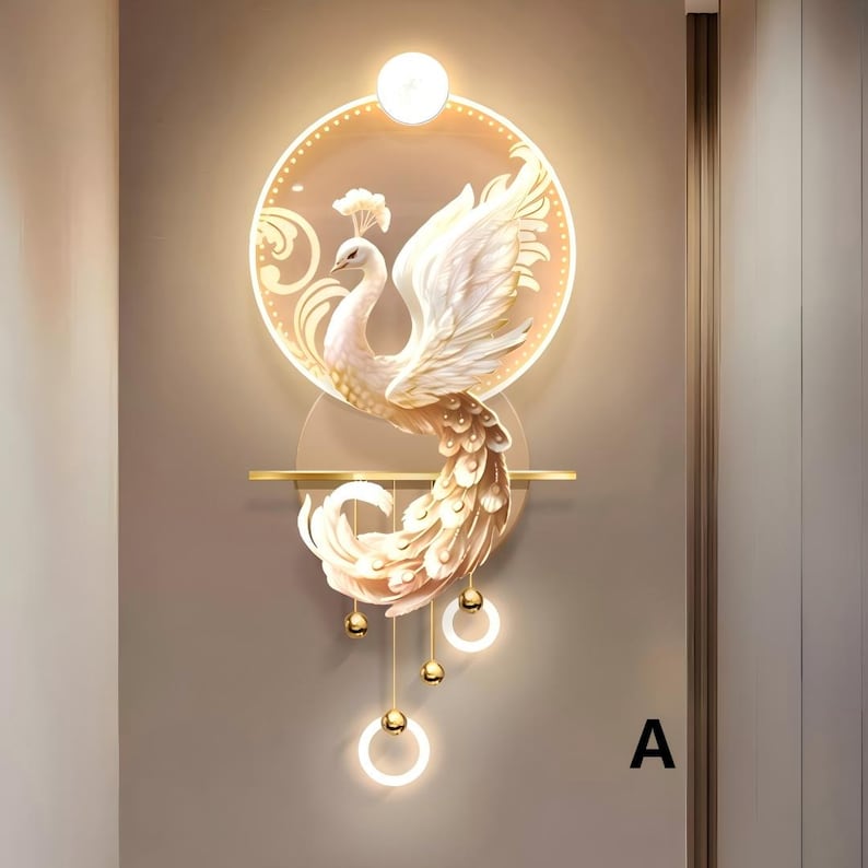 Peacock LED Wall Art, Illuminated Bird Decor, Luxury Home Accent - Etsy UK