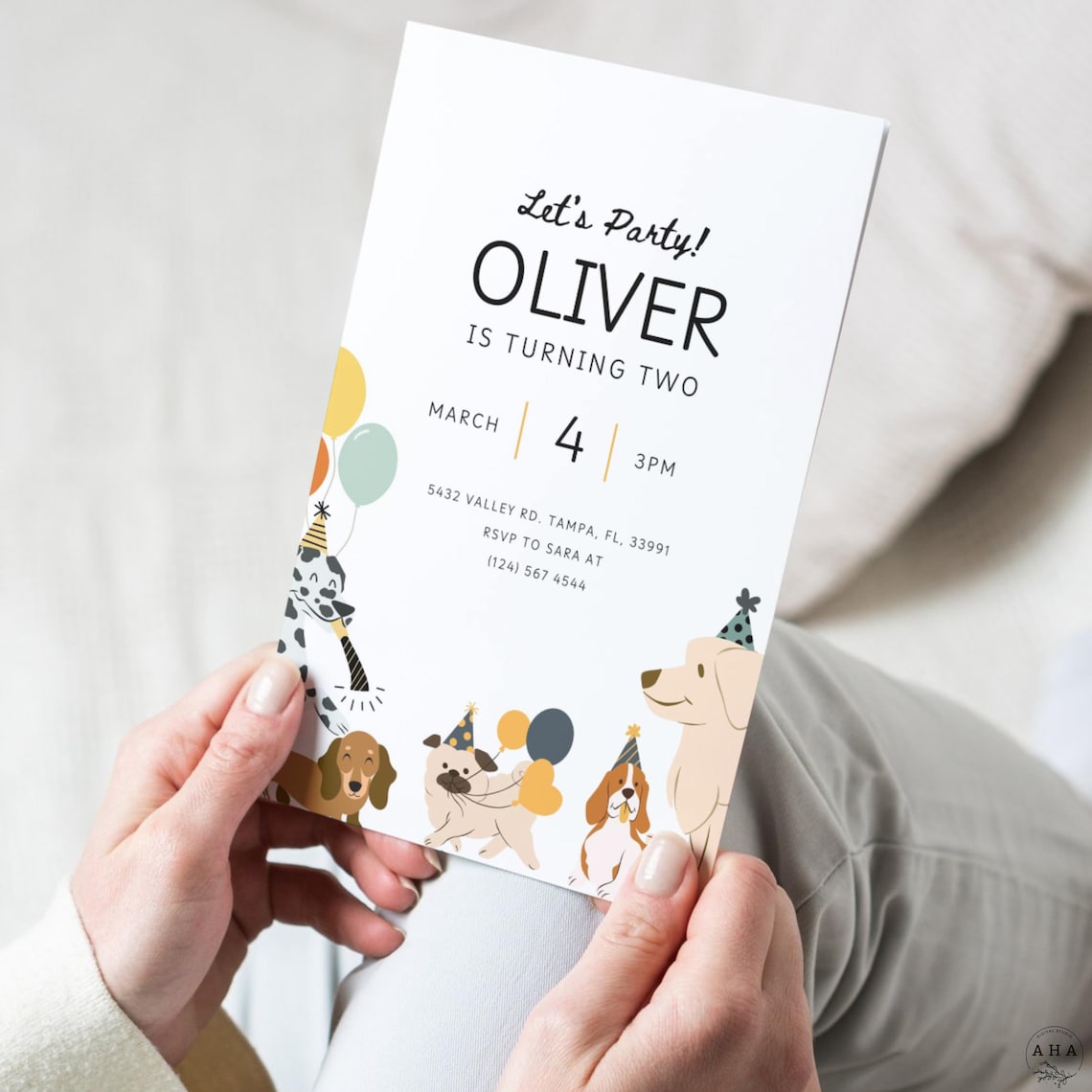 Dog Birthday Invitation, Puppy Party Invite, Dog-themed Birthday ...