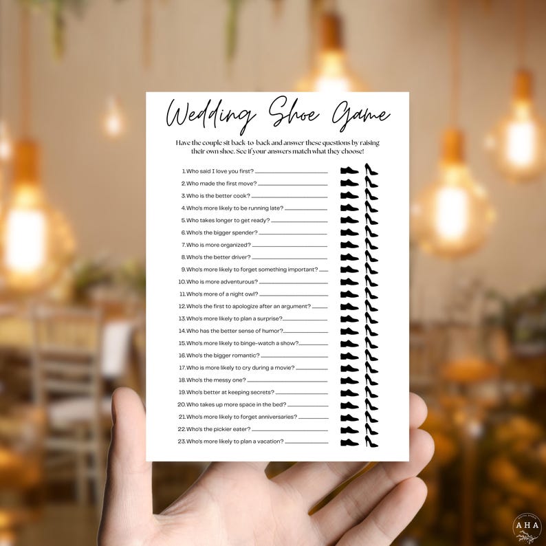 Shoe Game Template Weddings, Couples Shower Games, Bridal Shower Games ...