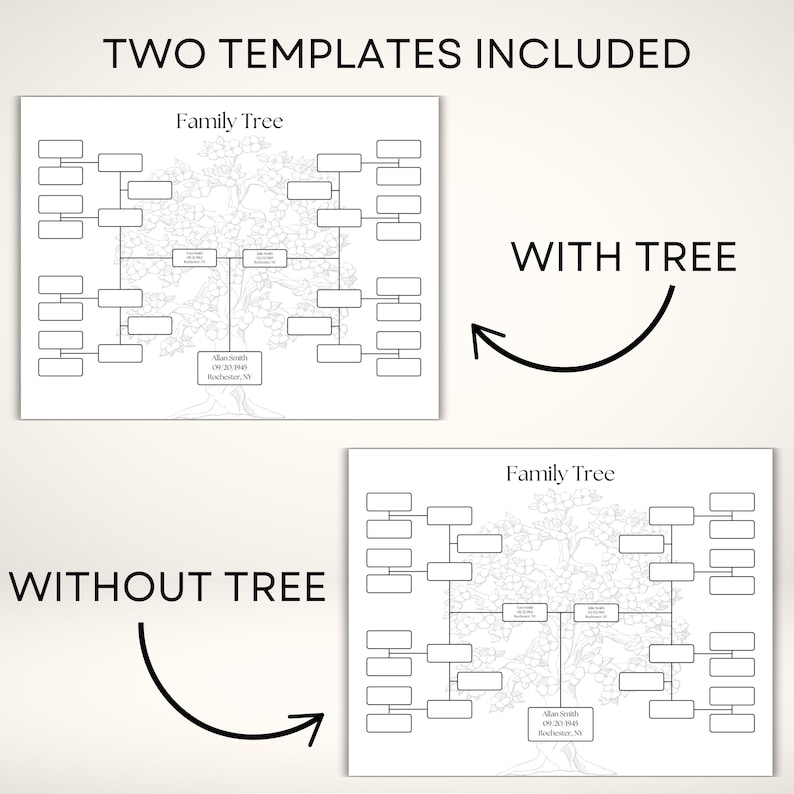 5 Generation Family Tree Chart | Printable Genealogy Template ...