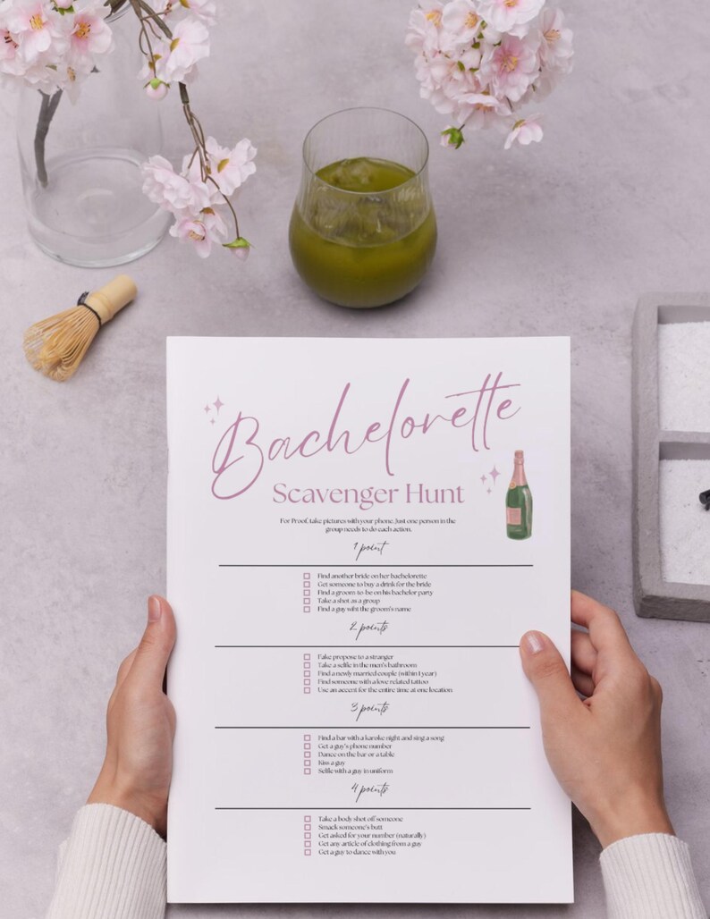 Bachelorette Scavenger Hunt Template Bachelorette Party Games ...