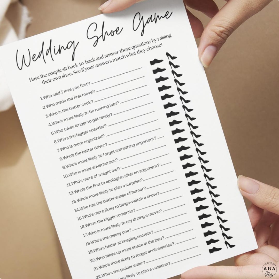 Shoe Game Template Weddings, Couples Shower Games, Bridal Shower Games ...