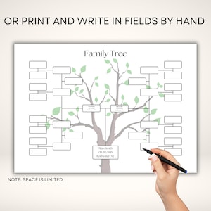 5 Generation Family Tree Chart | Printable Genealogy Template ...