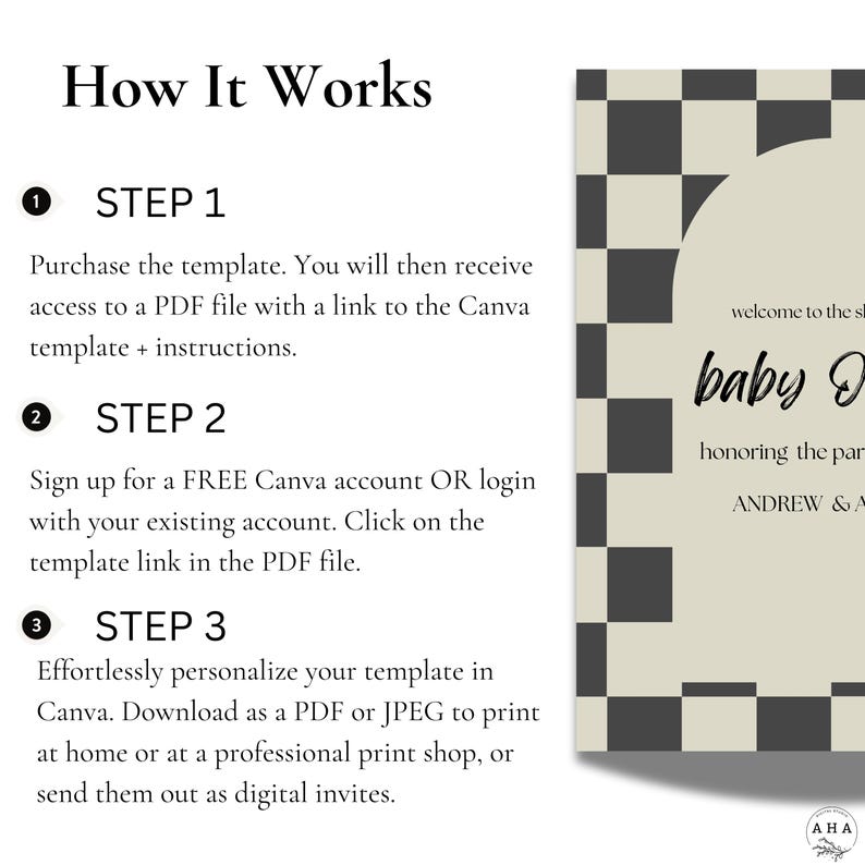 Checker Baby Shower Welcome Sign, Checker Board Welcome Sign, Baby ...