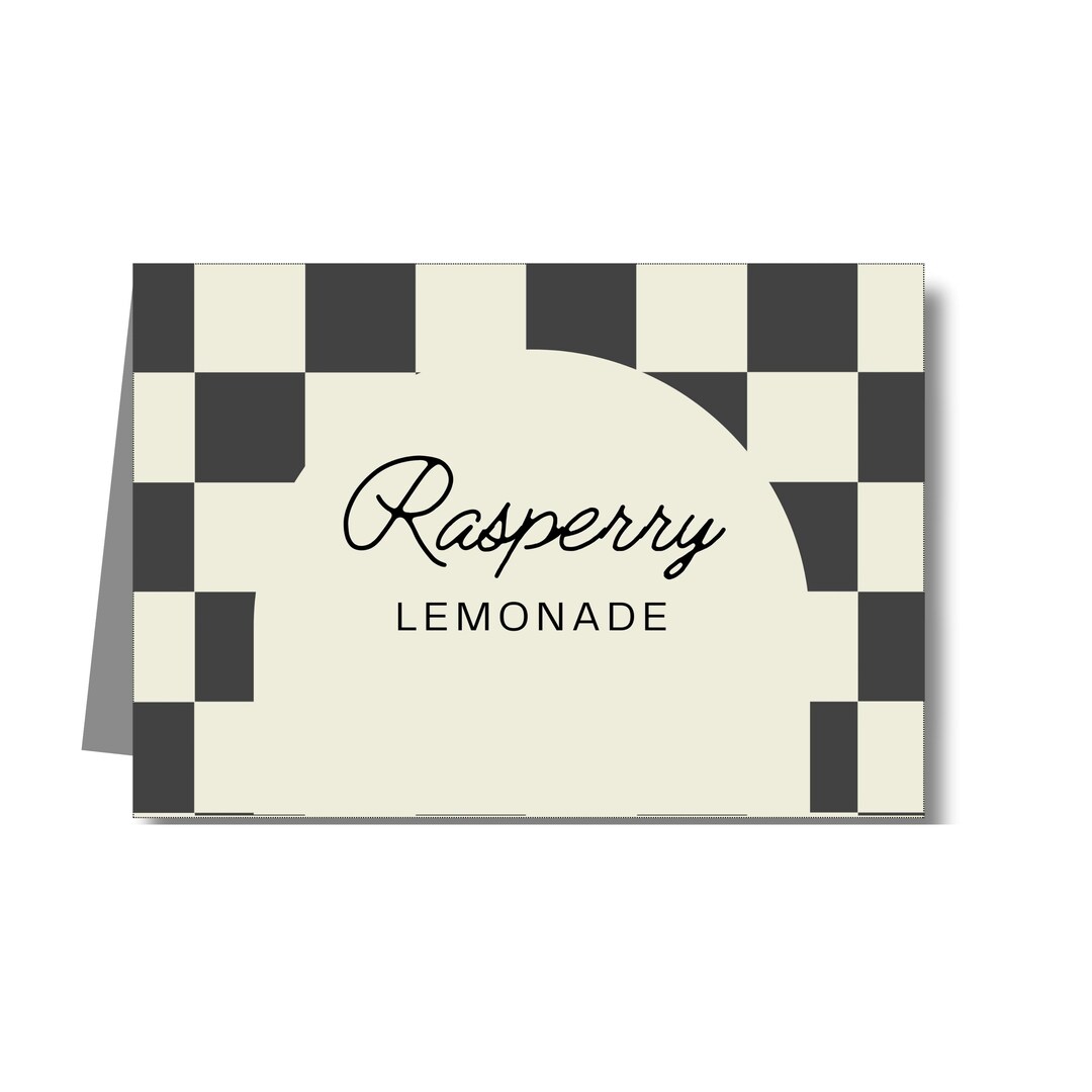 Customizable Checkerboard Food Labels | Baby Shower Buffet Cards | Tent ...