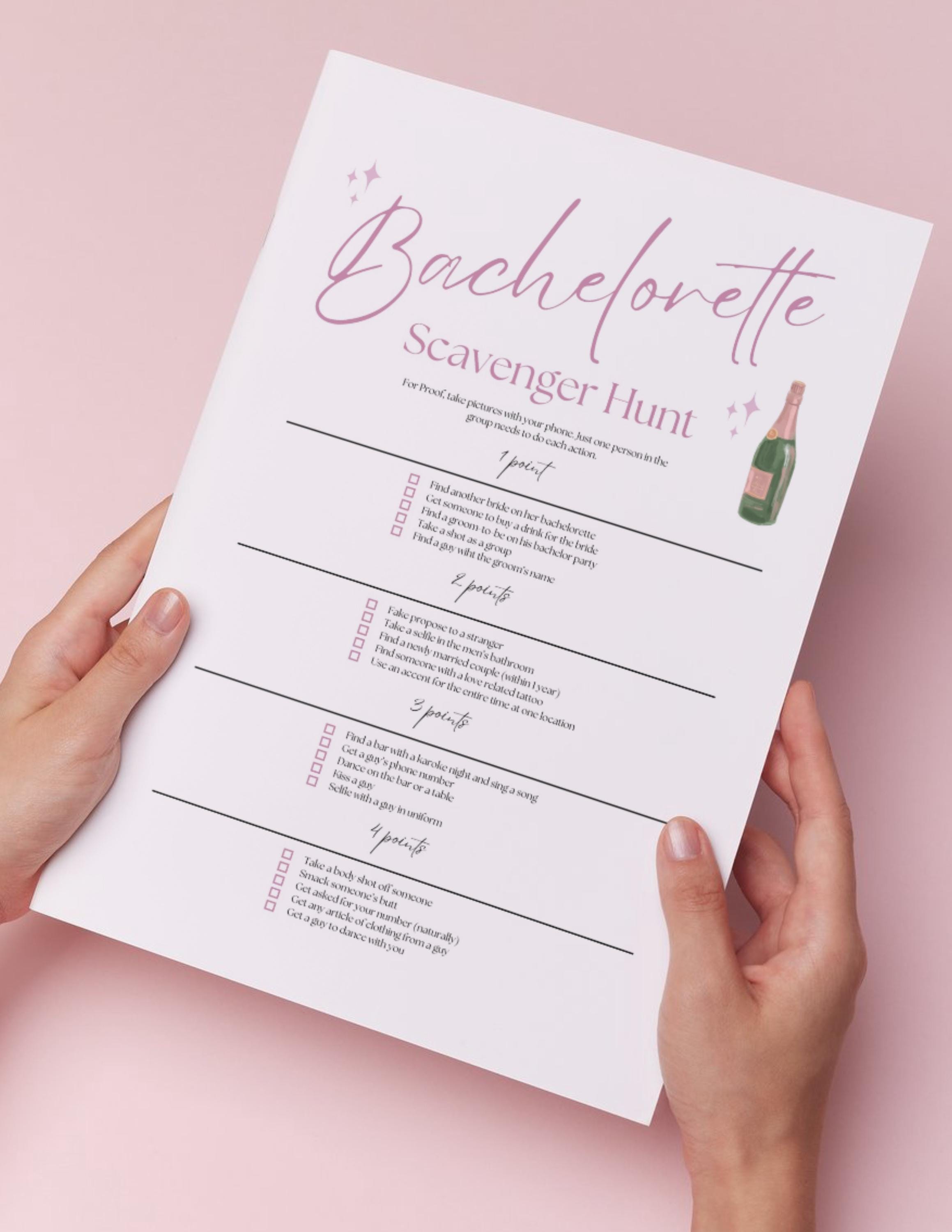 Bachelorette Scavenger Hunt Template Bachelorette Party Games ...