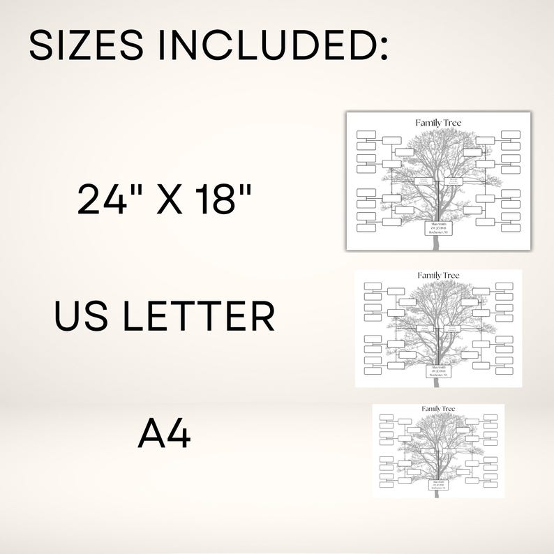 5 Generation Family Tree Chart | Printable Genealogy Template ...