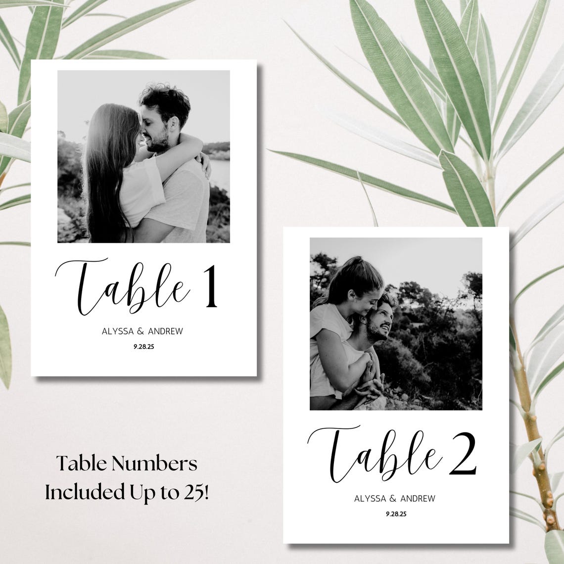 Editable Photo Wedding Table Numbers Template (digital Download) - Etsy