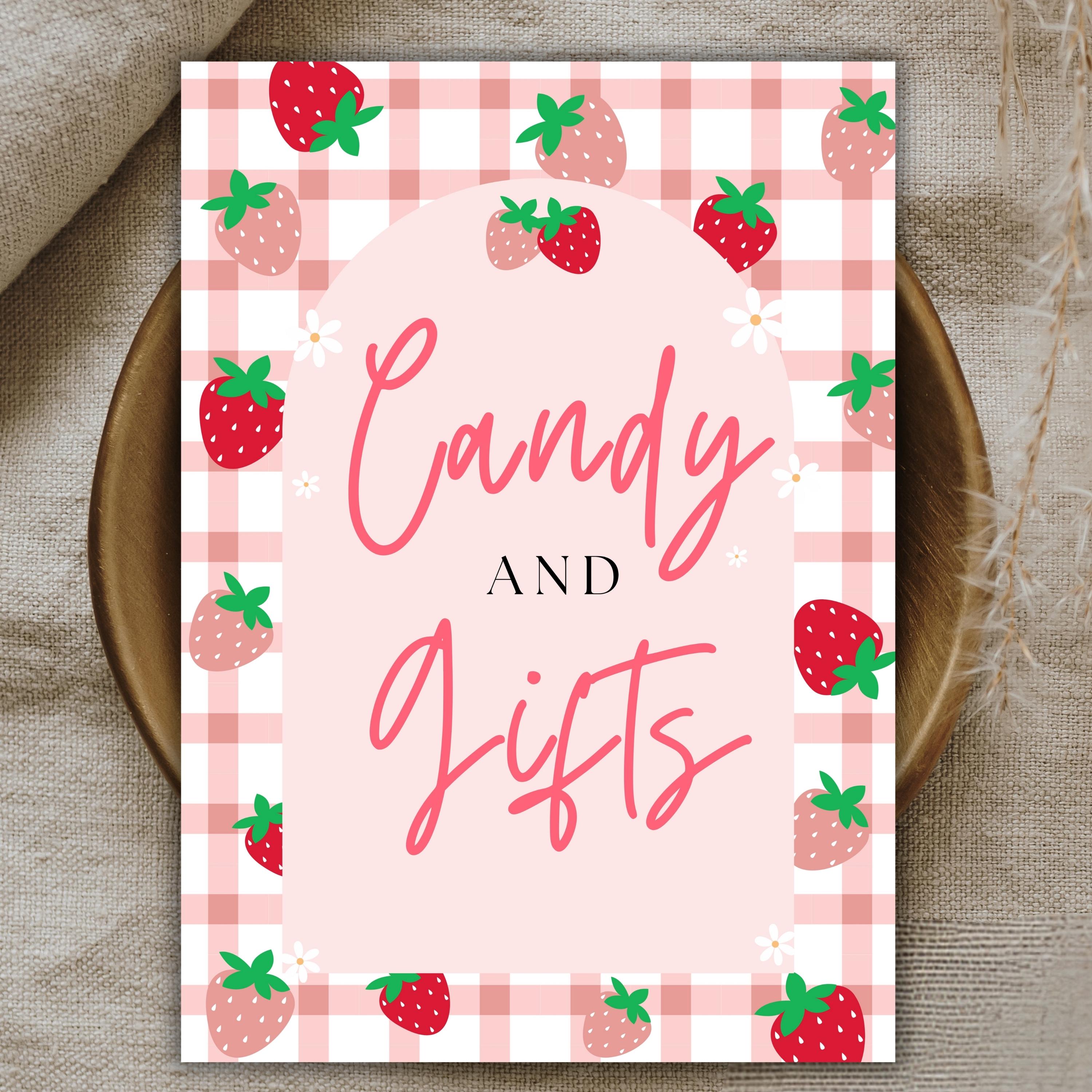 Strawberry First Birthday Table Sign: Berry Party Decor (digital ...