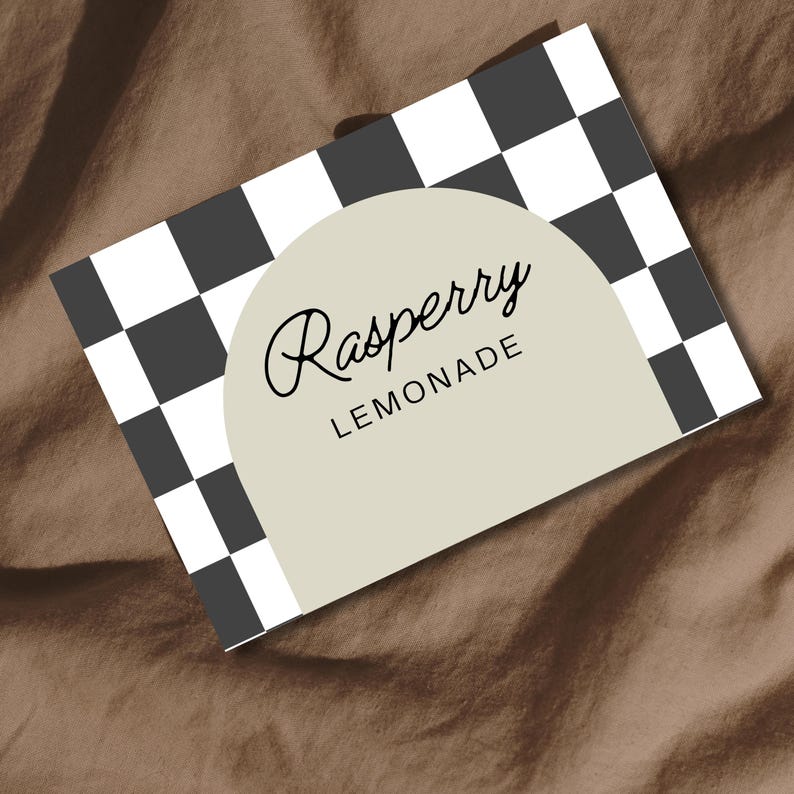 Customizable Checkerboard Food Labels | Baby Shower Buffet Cards | Tent ...