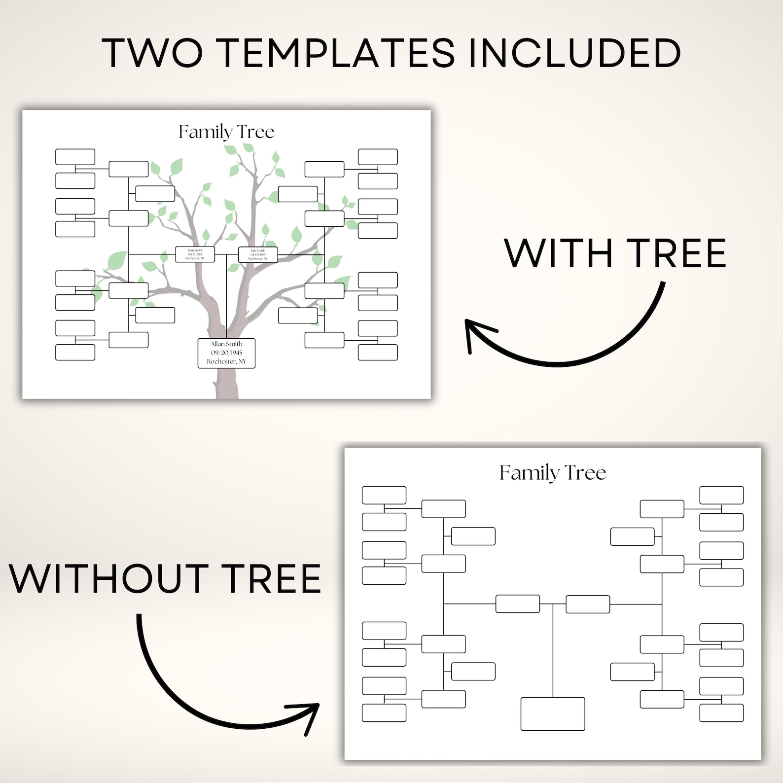 5 Generation Family Tree Chart | Printable Genealogy Template ...