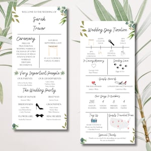 Modern Editable Wedding Program Template, Ceremony Program, Wedding Day ...