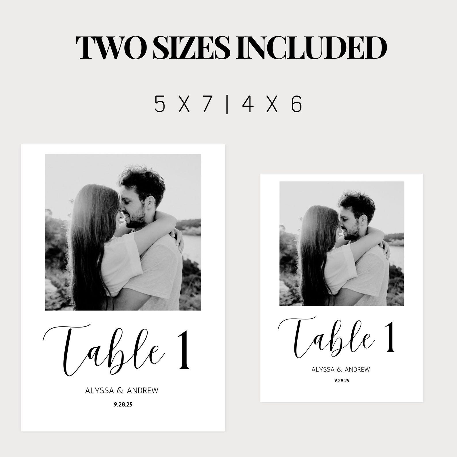 Editable Photo Wedding Table Numbers Template (digital Download) - Etsy