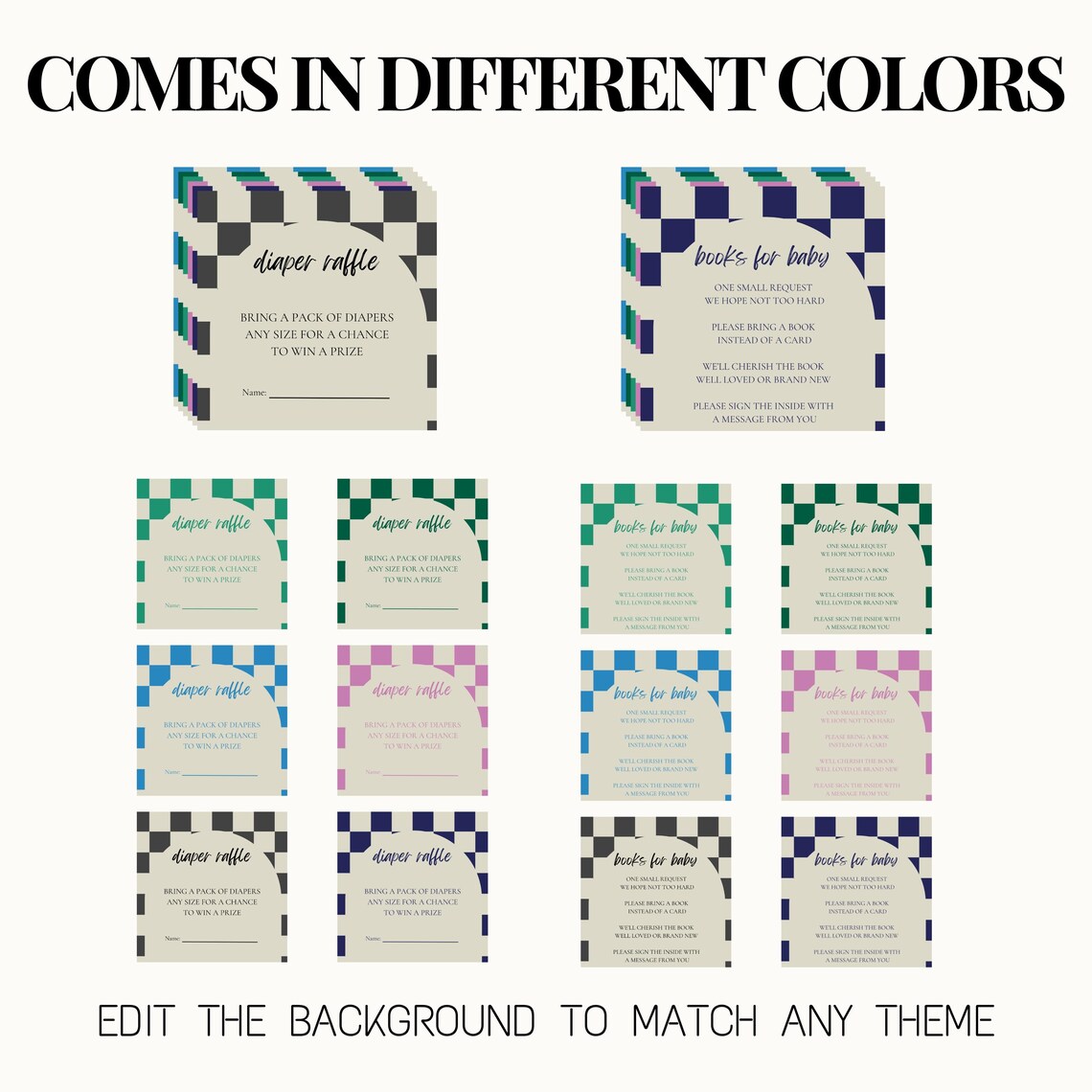 Checkerboard Baby Shower Invitation Neutral Checkers Baby Shower Invite ...