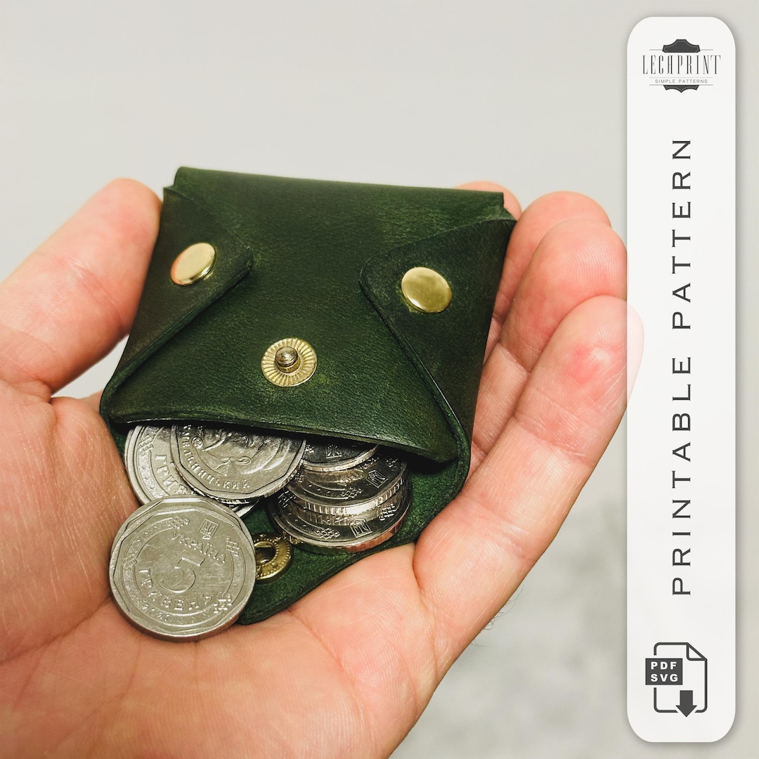Leather Square Coin Pouch Pattern: Easy DIY Template (PDF/SVG) - Etsy