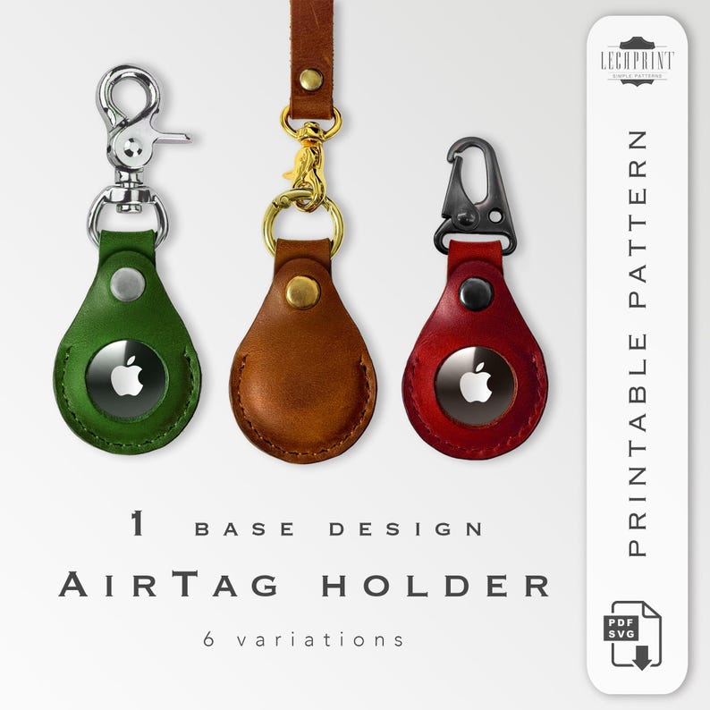 Leather AirTag Holder Pattern | Pdf & Svg for A4 and US Letter | Simple ...