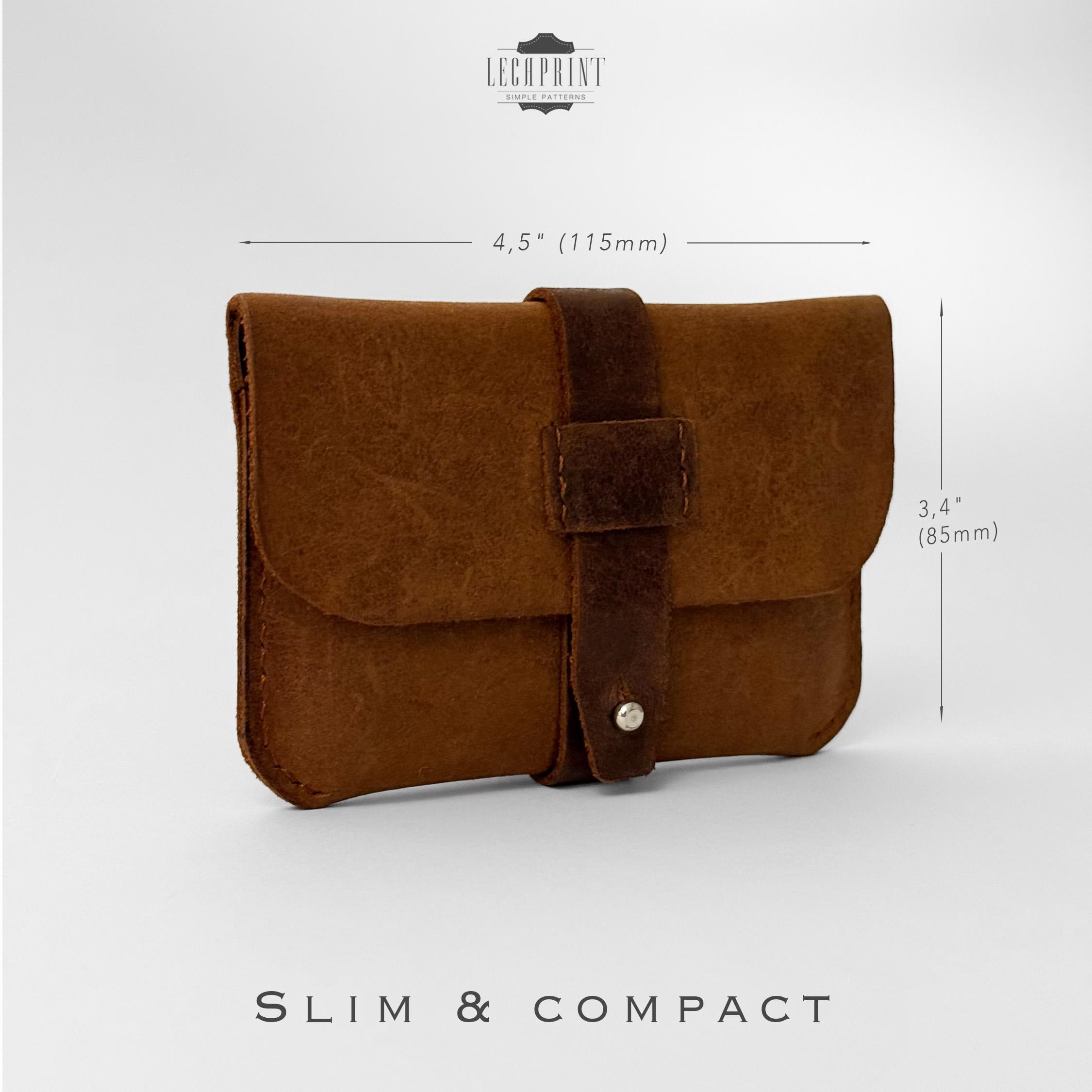 Compact Leather Flap Wallet Pattern: 9 DIY Template Designs (PDF & SVG ...