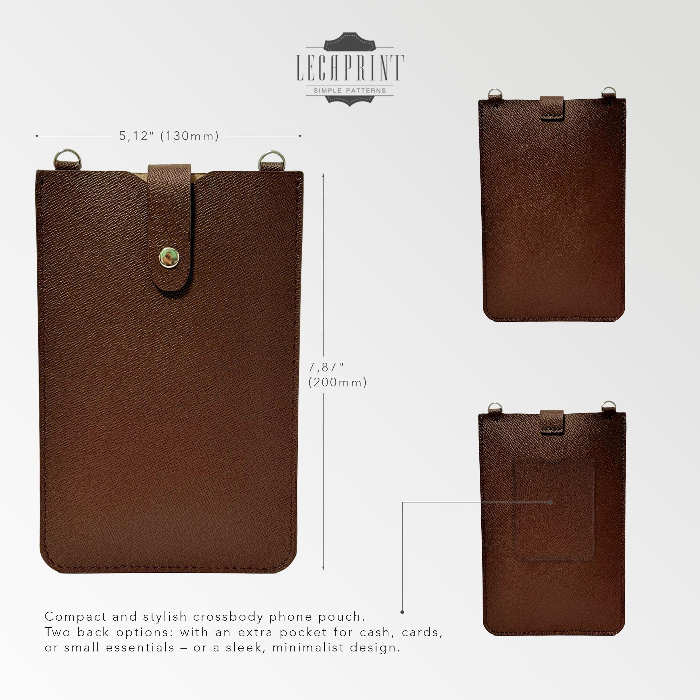 6-in-1 Leather Phone Pouch Pattern | Flap and Strap Designs (PDF & SVG ...
