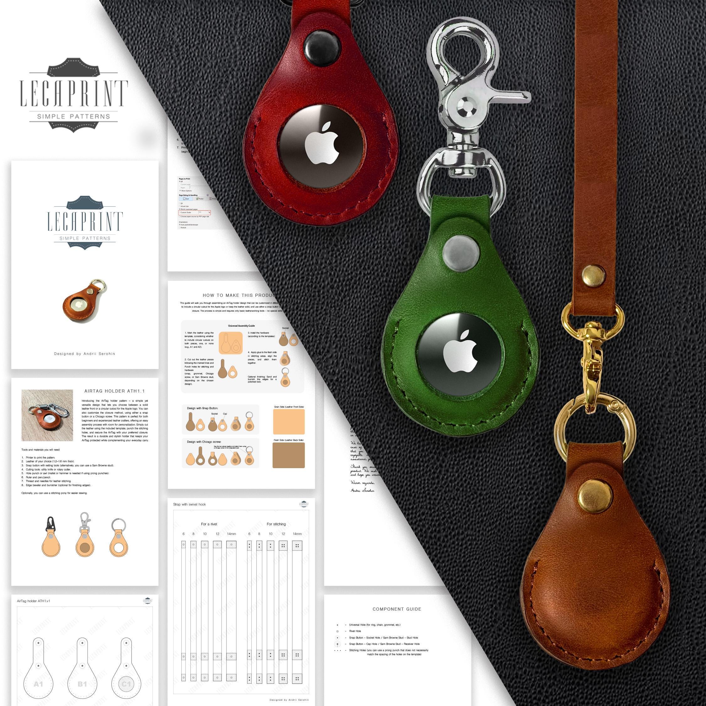 Leather AirTag Holder Pattern | Pdf & Svg Files | Simple DIY Keychain ...