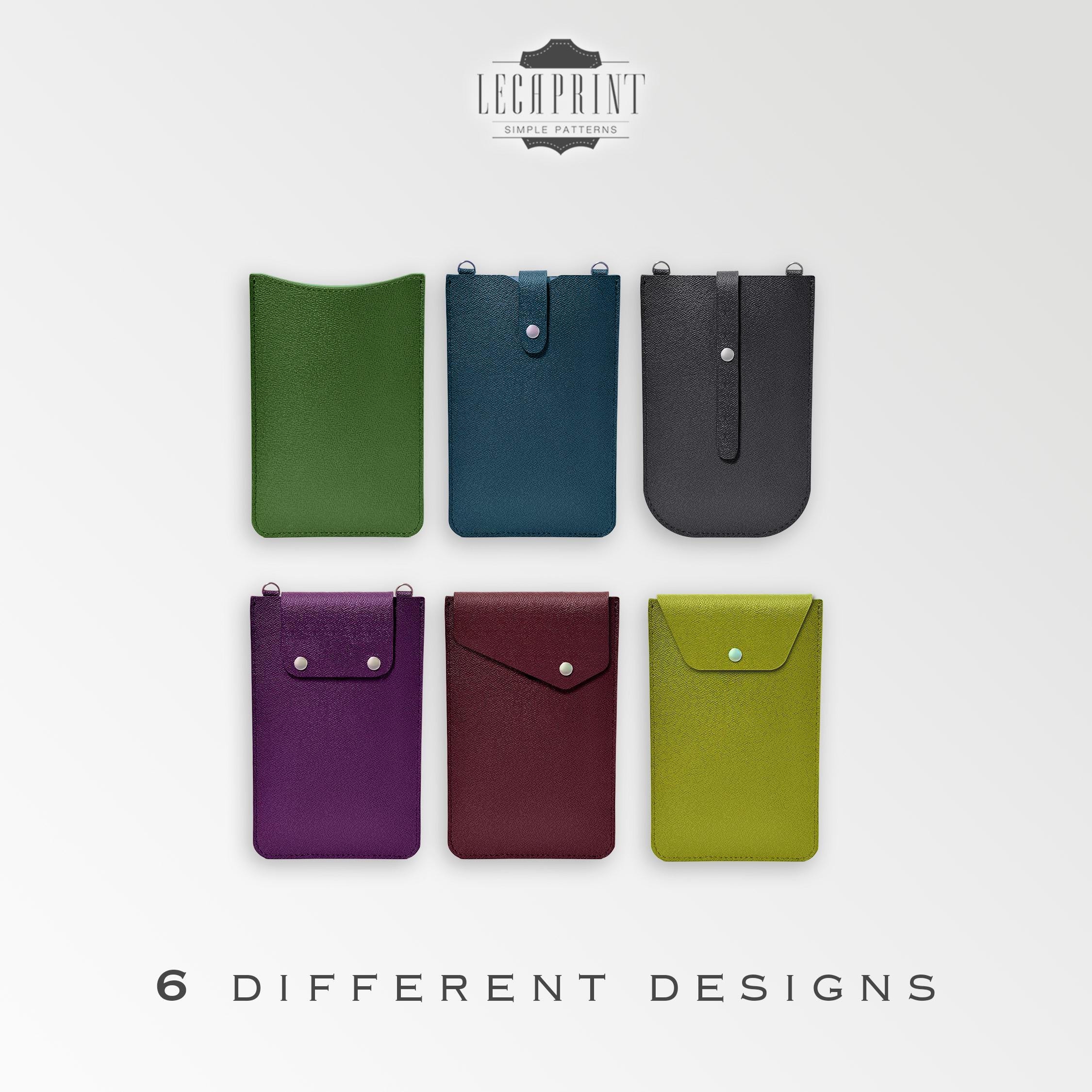6-in-1 Leather Phone Pouch Pattern | Flap and Strap Designs (PDF & SVG ...