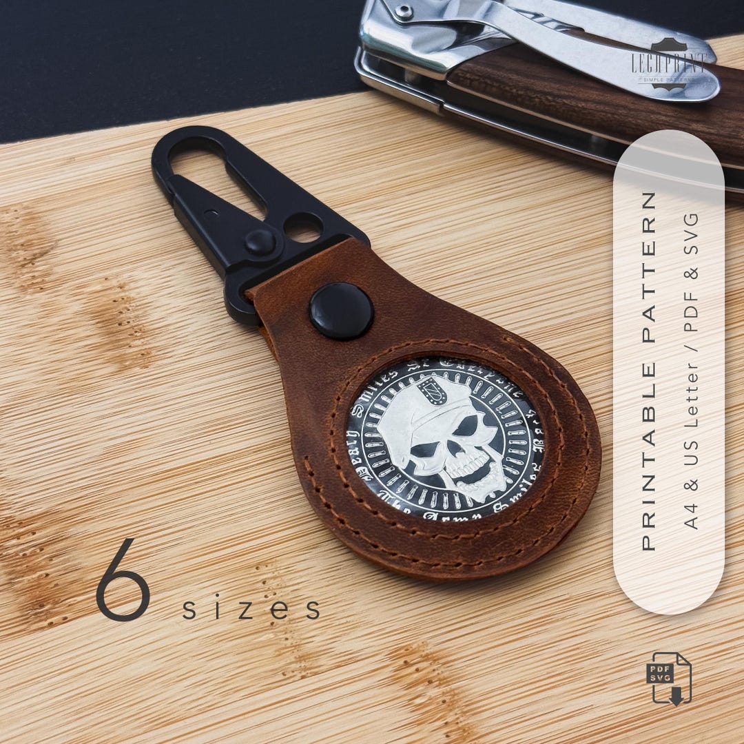 Challenge Coin Holder Pattern Set | 6 Sizes DIY Leather Keychain ...