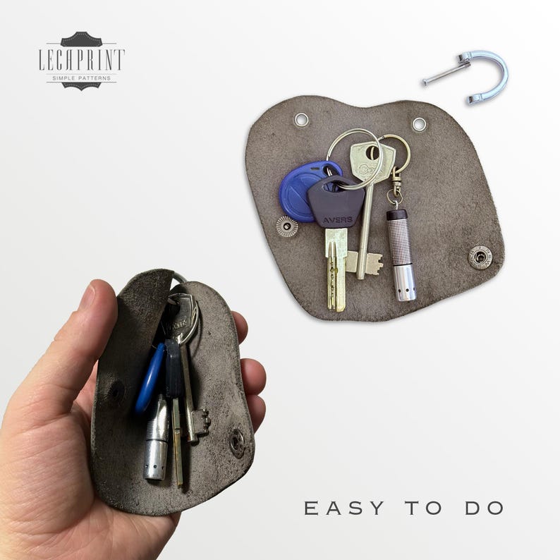 Leather Key Holder Pattern - PDF, SVG Template, Instant Download, A4 ...