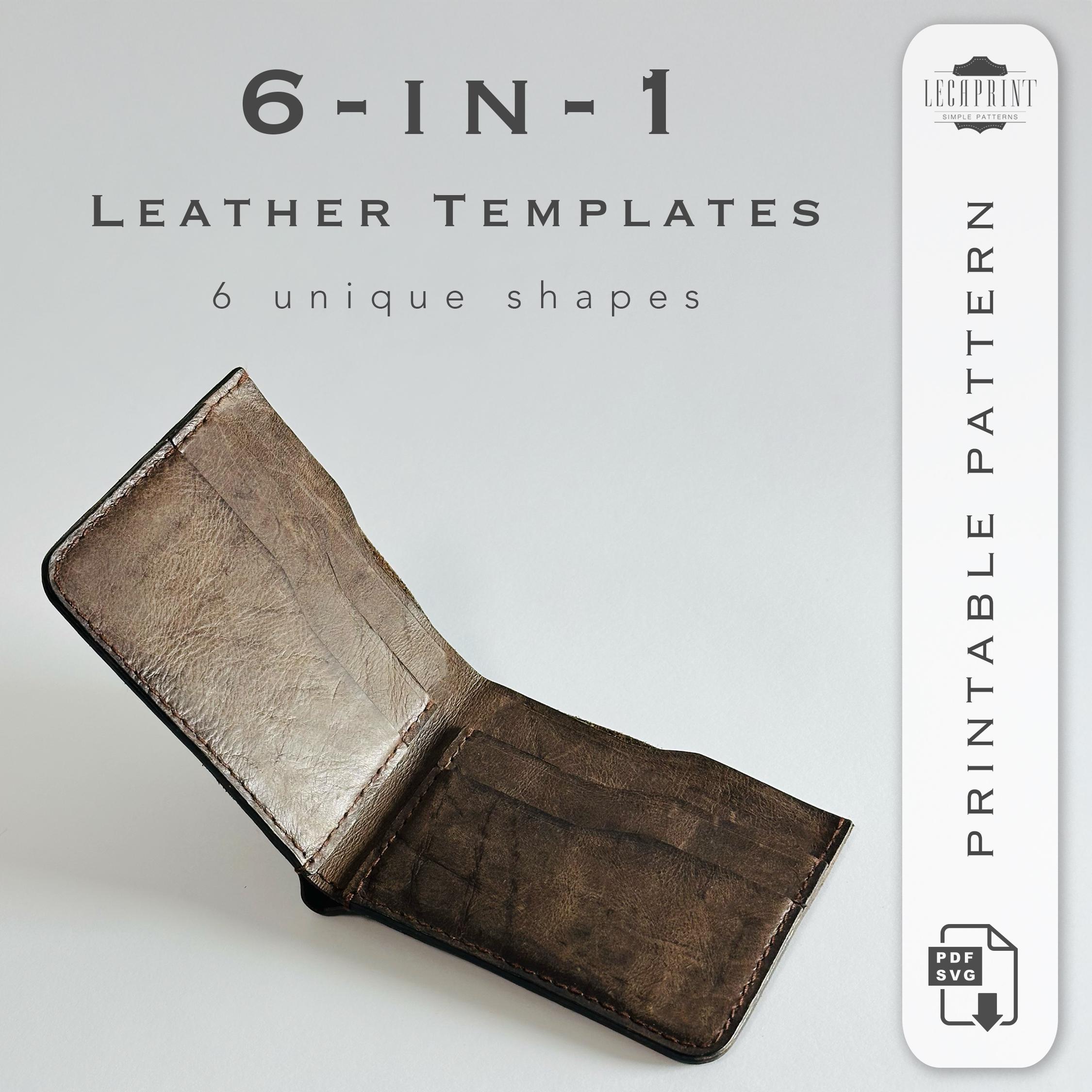 Printable 4 Slot Leather Bifold Wallet Pattern - 6 Unique Designs, Pdf ...