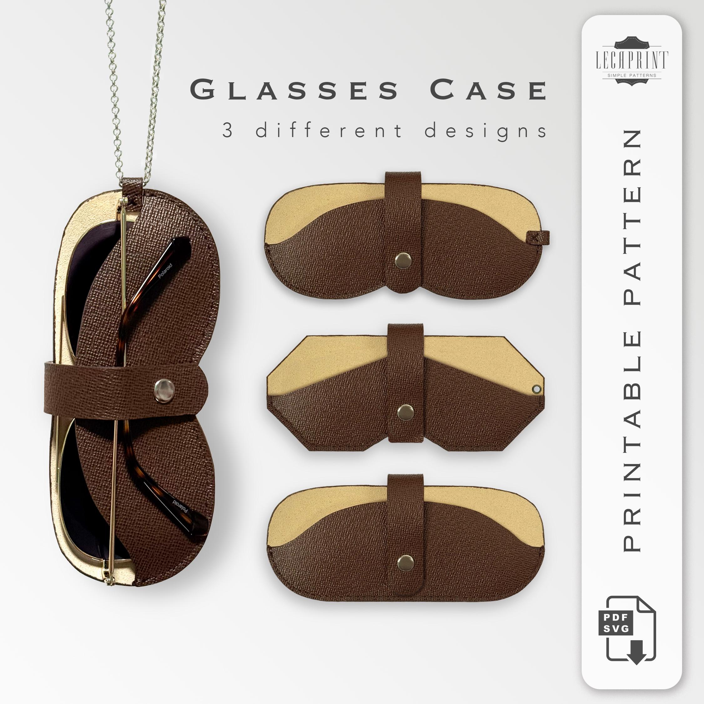 Leather Glasses Case Pattern Bundle: 3-in-1 DIY Printable Template (PDF ...