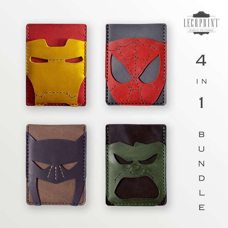 Hero-inspired Leather Card Holder Templates: 4-in-1 DIY Printable ...