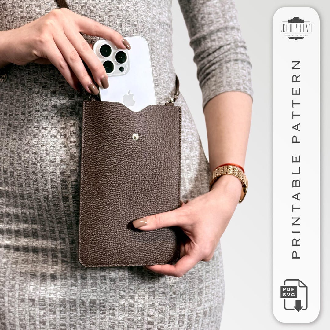 Leather Crossbody Phone Pouch Pattern: DIY Bag Template (PDF & SVG) - Etsy
