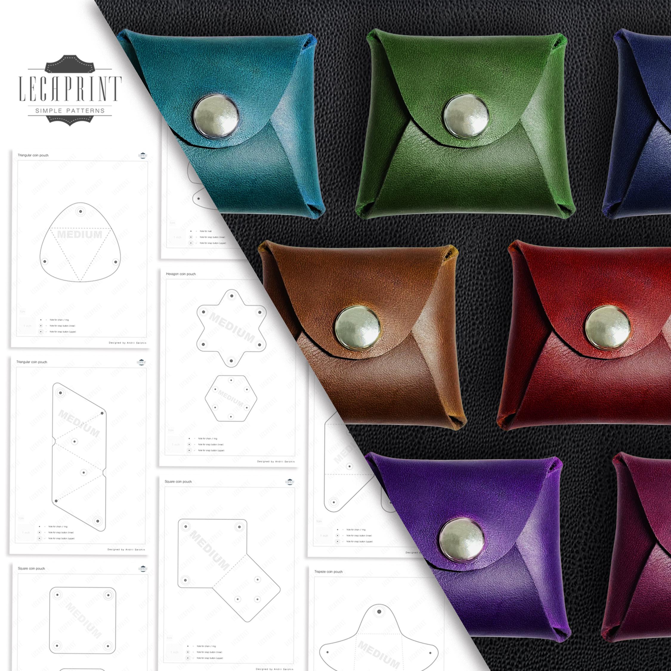 Simple Leather Coin Pouch Printable Pattern Pdf / Svg File, Instant ...