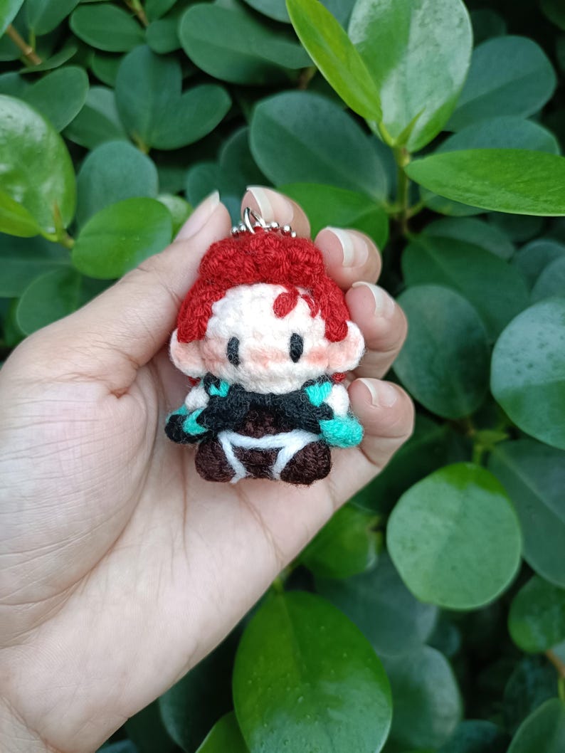 Crochet Samurai Style Keychain | Handmade Mini Amigurumi Plush Charm - Etsy