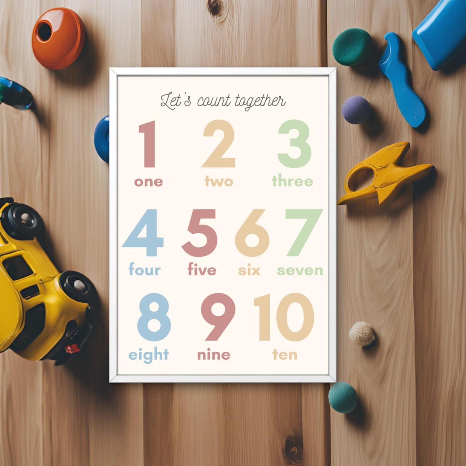 Set of 10 Playroom Posters, Alphabet, Numbers, Colors, Shapes ...