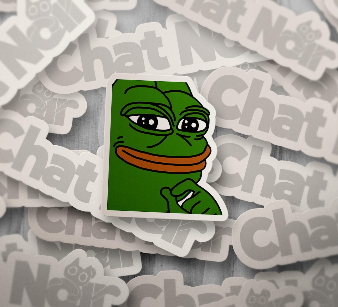 Laminated Sticker - "pepe Smirk" Frog, Pepe, Emote, Twitch, Streamer ...
