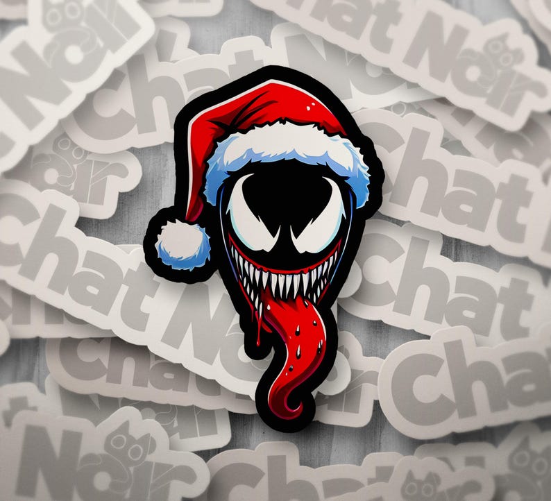 Laminated Sticker Venom, Head, Spider-man, Symbiote, Christmas ...