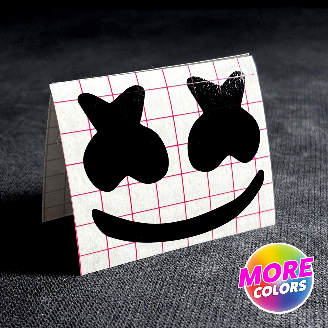 Marshmello Face Vinyl Sticker Helmet, Logo, DJ, EDM, Dubstep, Future ...