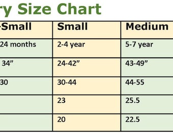 Size chart | Etsy