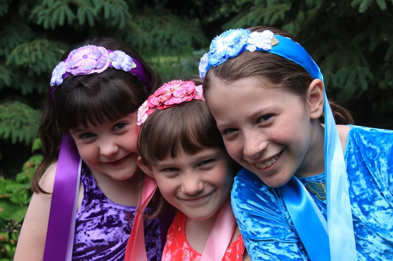 Velvet Pansy Ribbon Streamer Headbands - Etsy