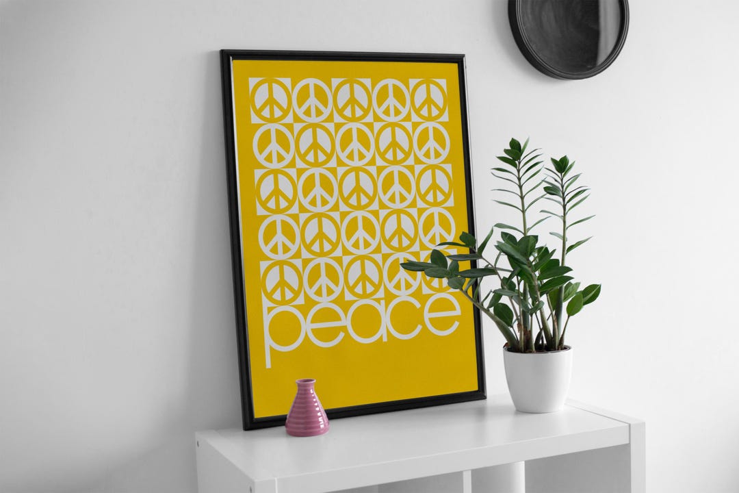 Peace Sign Pattern Poster, Colourful & Bold Wall Art. - Etsy