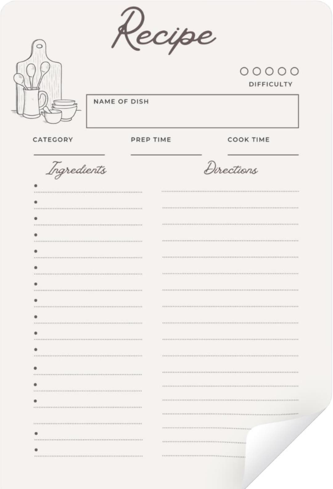 Recipe Book Template, Recipe Planner, Digital, Print Ready, Fillable ...